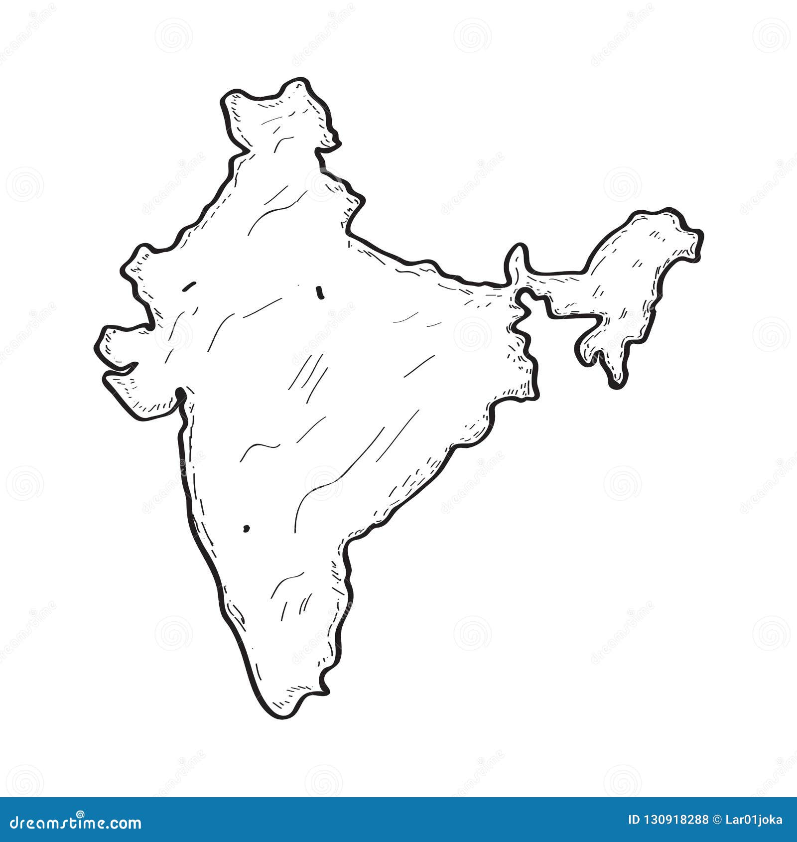Sketch of a map of India stock vector. Illustration of modern - 130918288