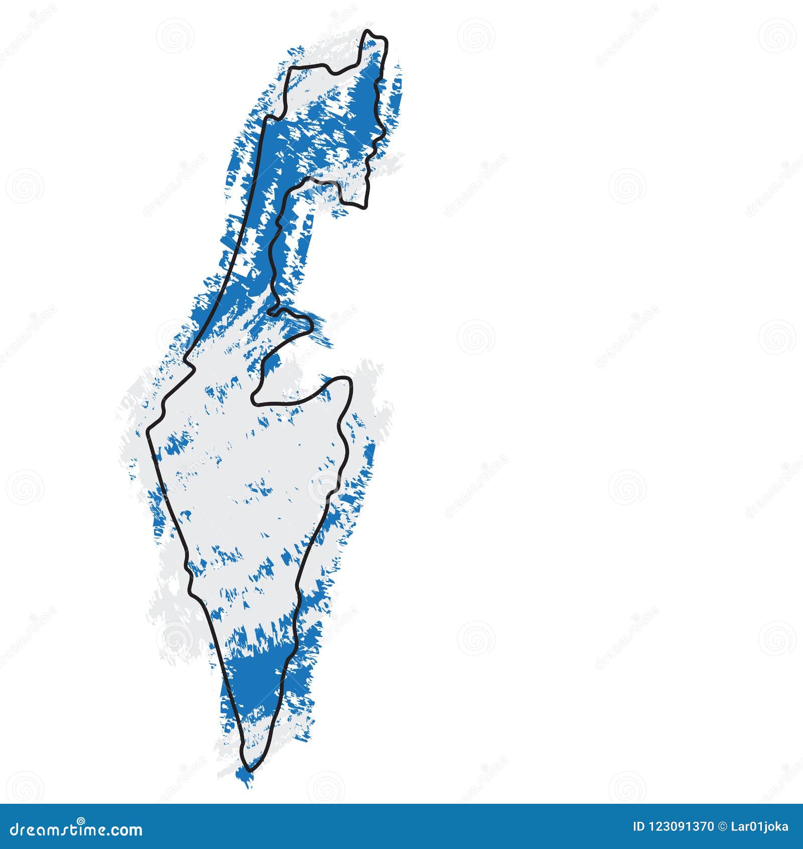 Sketch of a map of Israel stock vector. Illustration of political ...