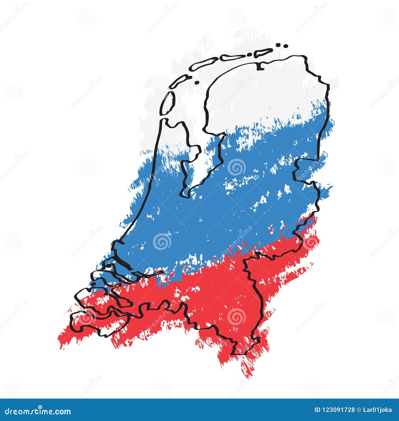 Sketch of a Map of the Netherlands Stock Vector - Illustration of ...