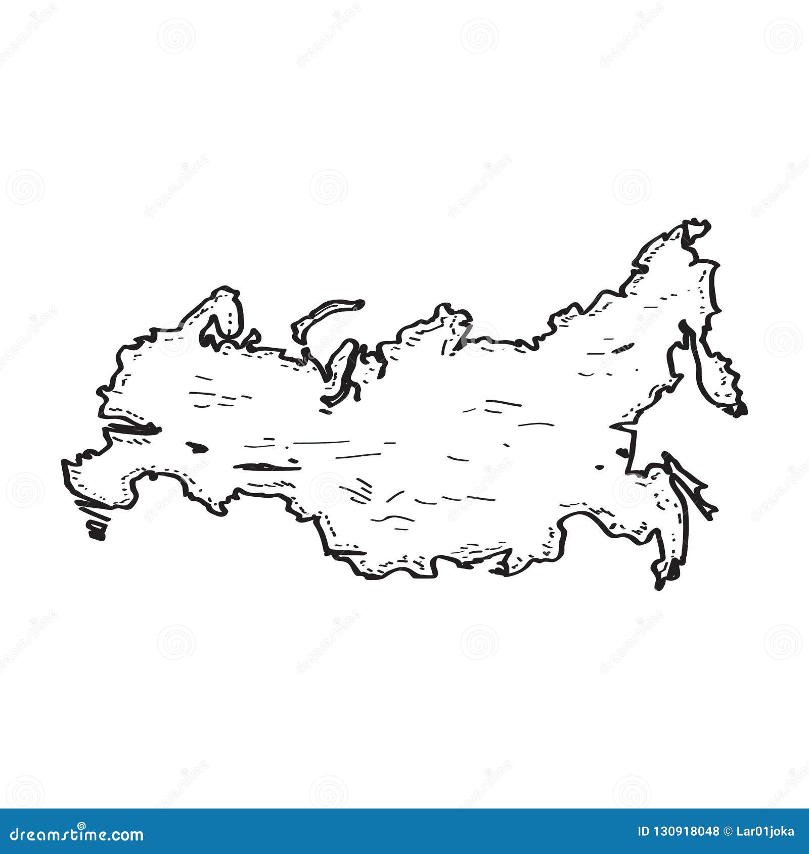 Sketch of a map of Russia stock vector. Illustration of europe - 130918048