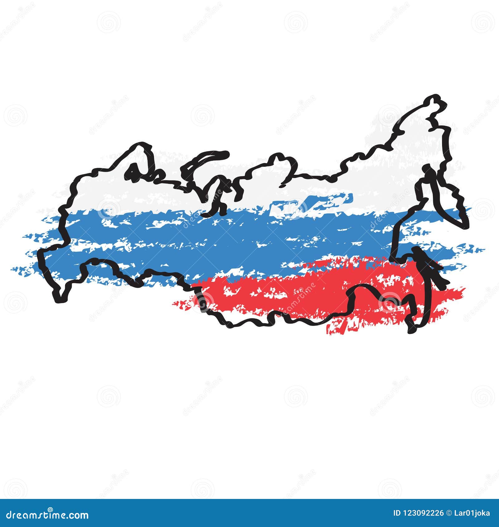Sketch of a map of Russia stock vector. Illustration of color - 123092226