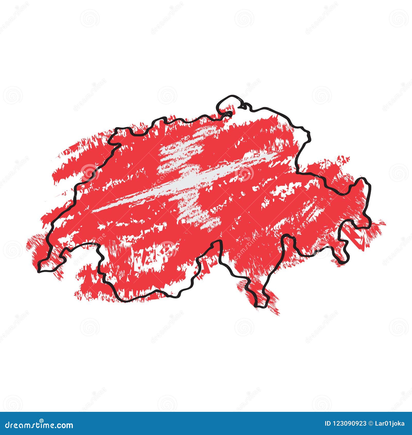 Sketch of a Map of Switzerland Stock Vector - Illustration of clipart ...