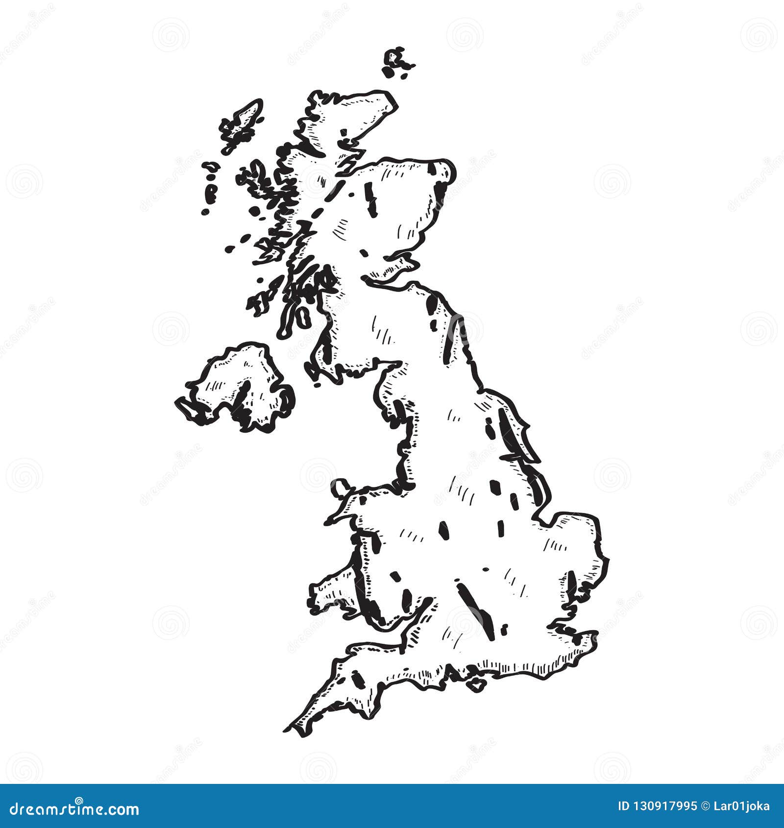 Sketch of a Map of the United Kingdom Stock Vector - Illustration of ...