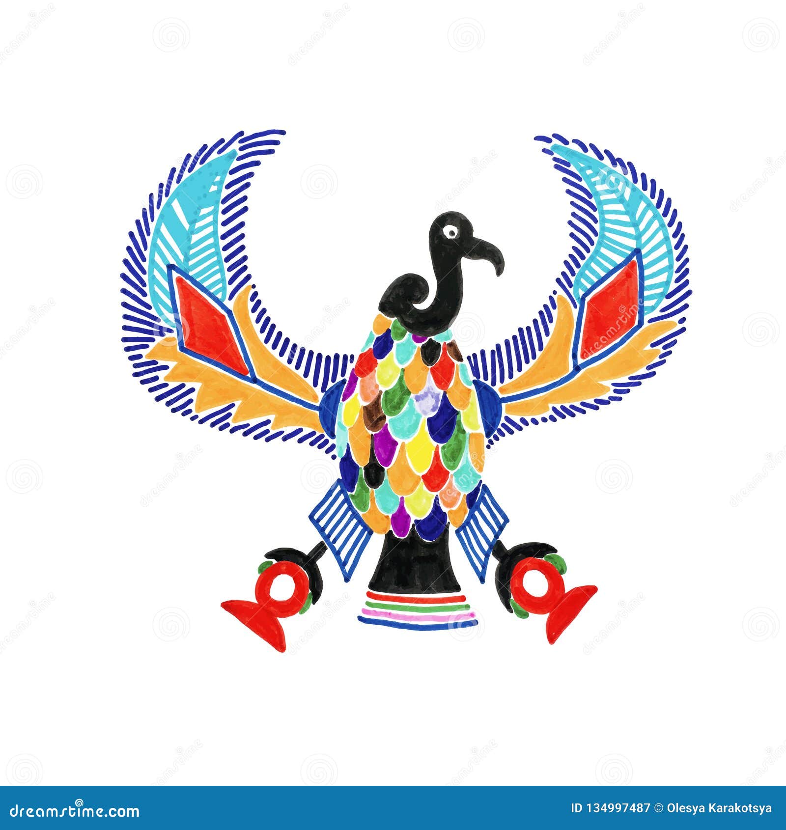 Sketch By Marker Black Cat Icon Isolated On White Background. Felt-tip ...