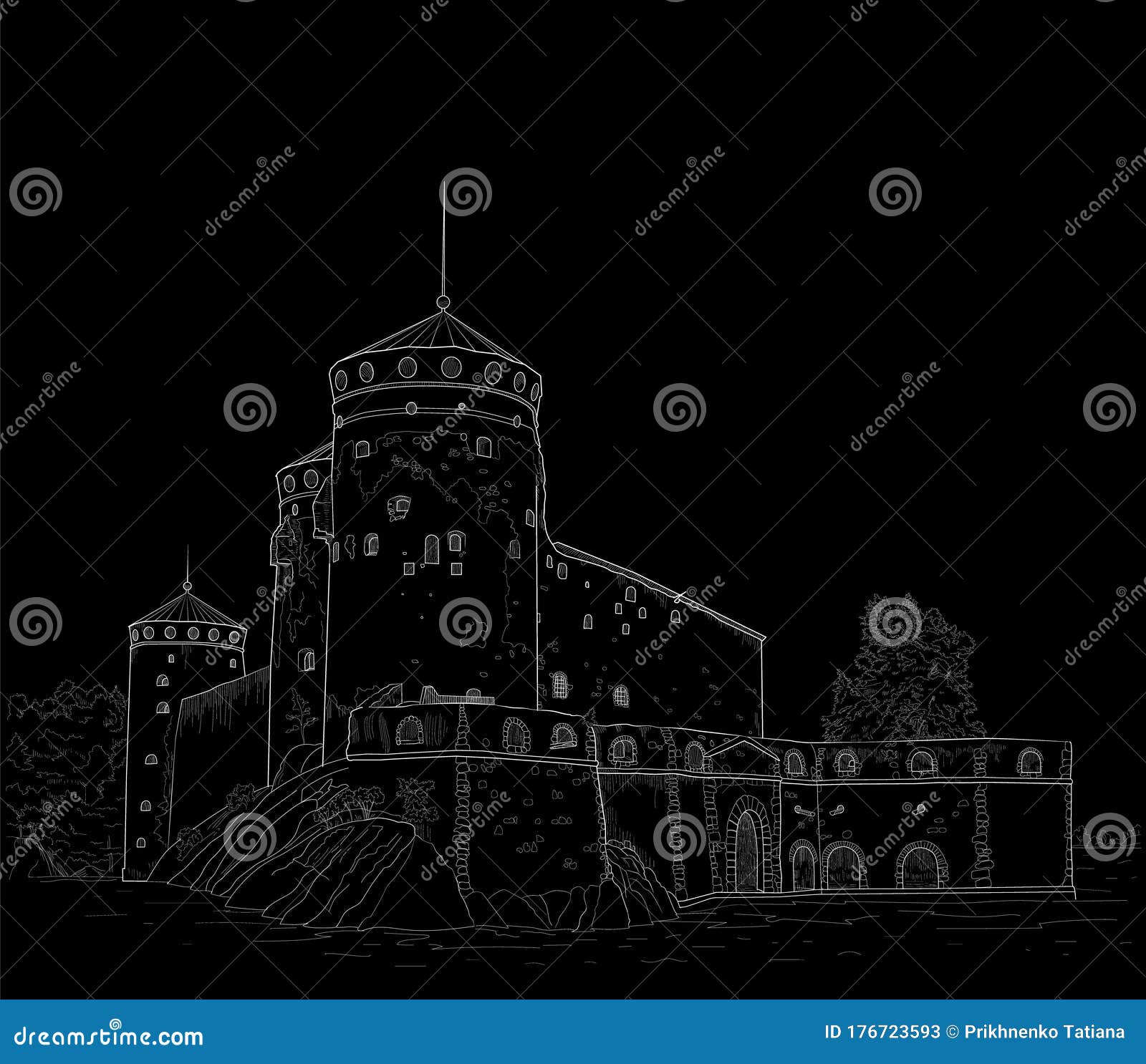 Medieval Fortress, Citadel Or Stronghold With Bulwark, Towers And ...
