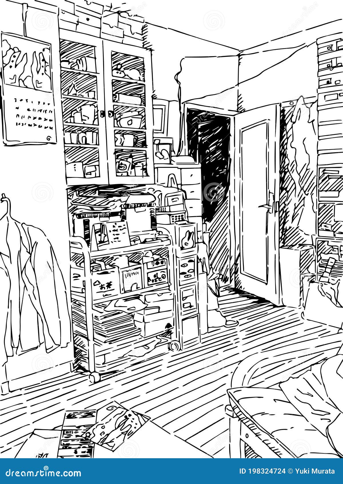 Sketch of the messy room stock vector. Illustration of lifestyle ... Sketch of the messy room stock vector. Illustration of lifestyle ...