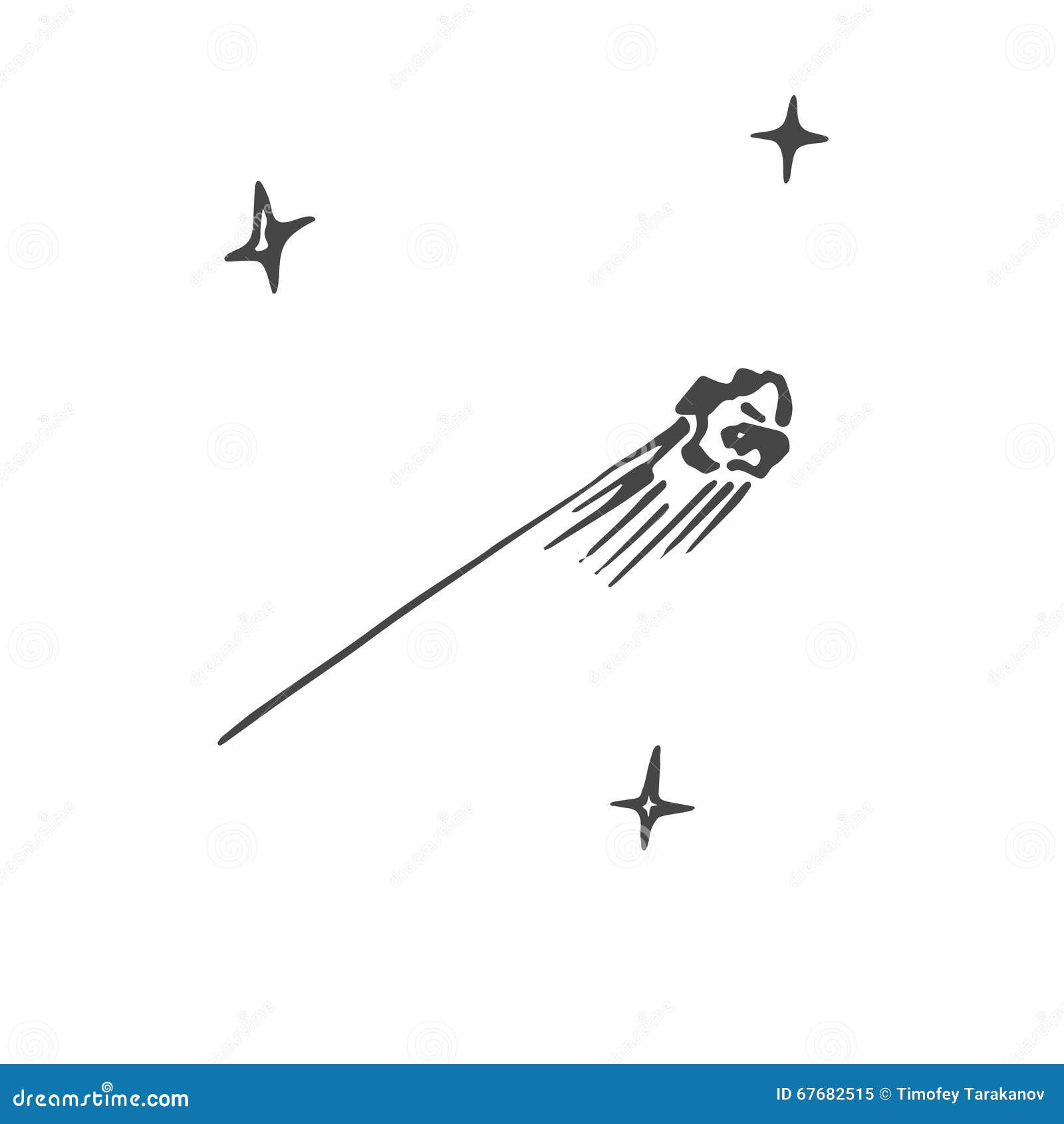 Sketch of a meteorite stock vector. Illustration of contour - 67682515