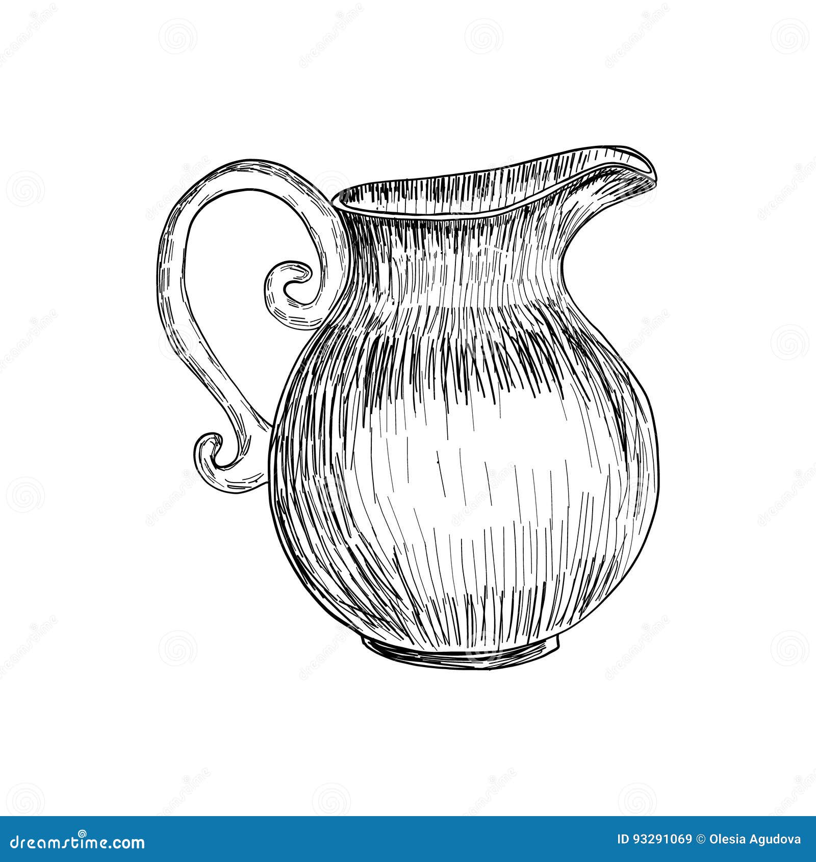 Sketch of Milk Jug Isolated, Hand Drawn Illustration, Vector Sketch ...