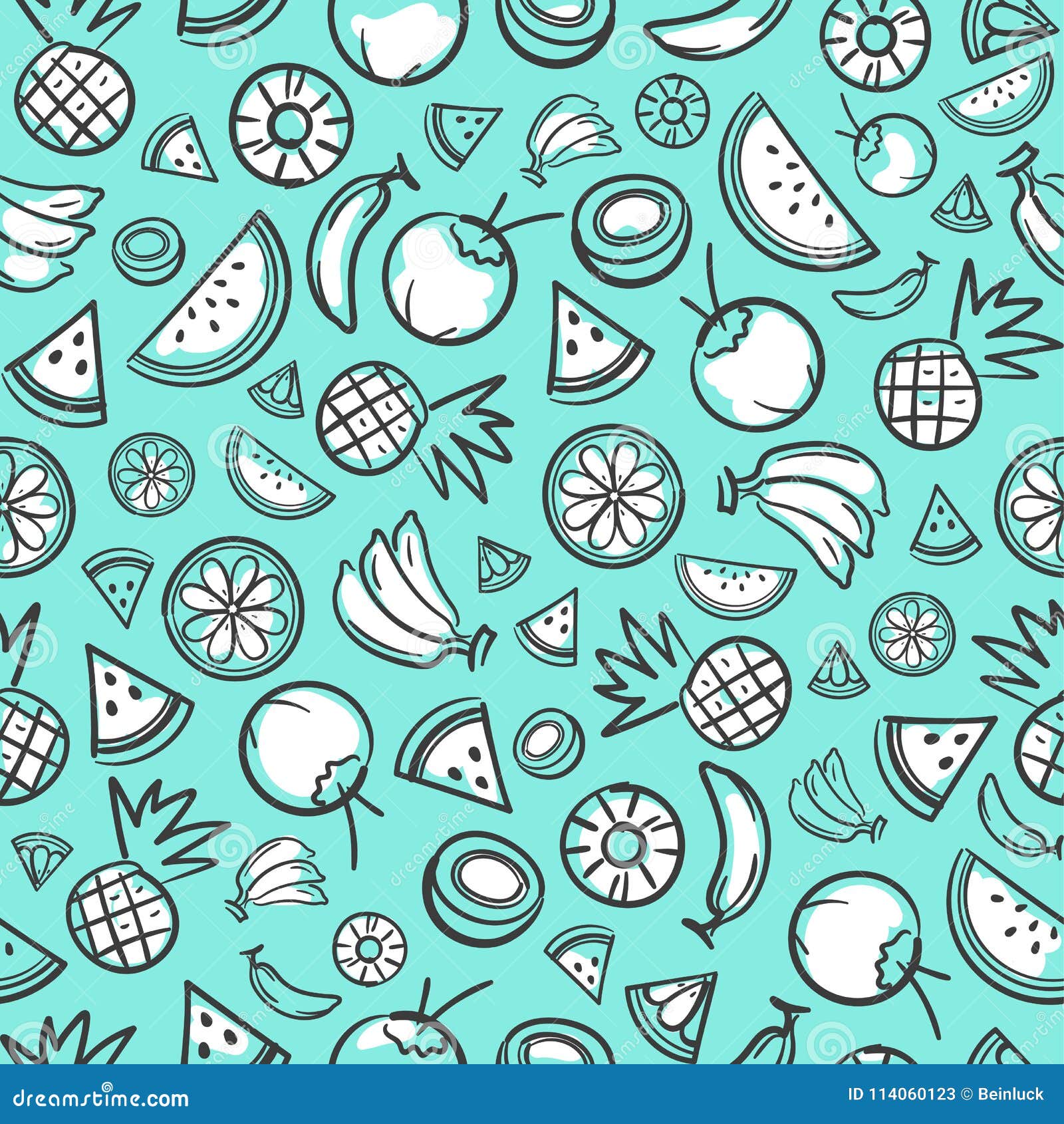 Sketch Mixed Tropical Fruits Seamless Pattern Background Vector Stock ... Sketch Mixed Tropical Fruits Seamless Pattern Background Vector Stock ...