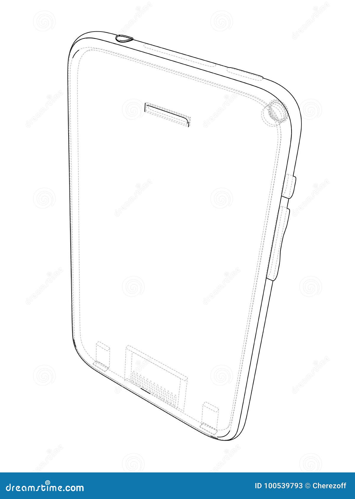 Sketch of Mobile Phone. Vector Stock Vector - Illustration of concept ...