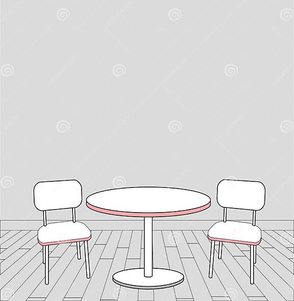 Sketch of Modern Interior Table and Chairs. Vector Stock Vector ...