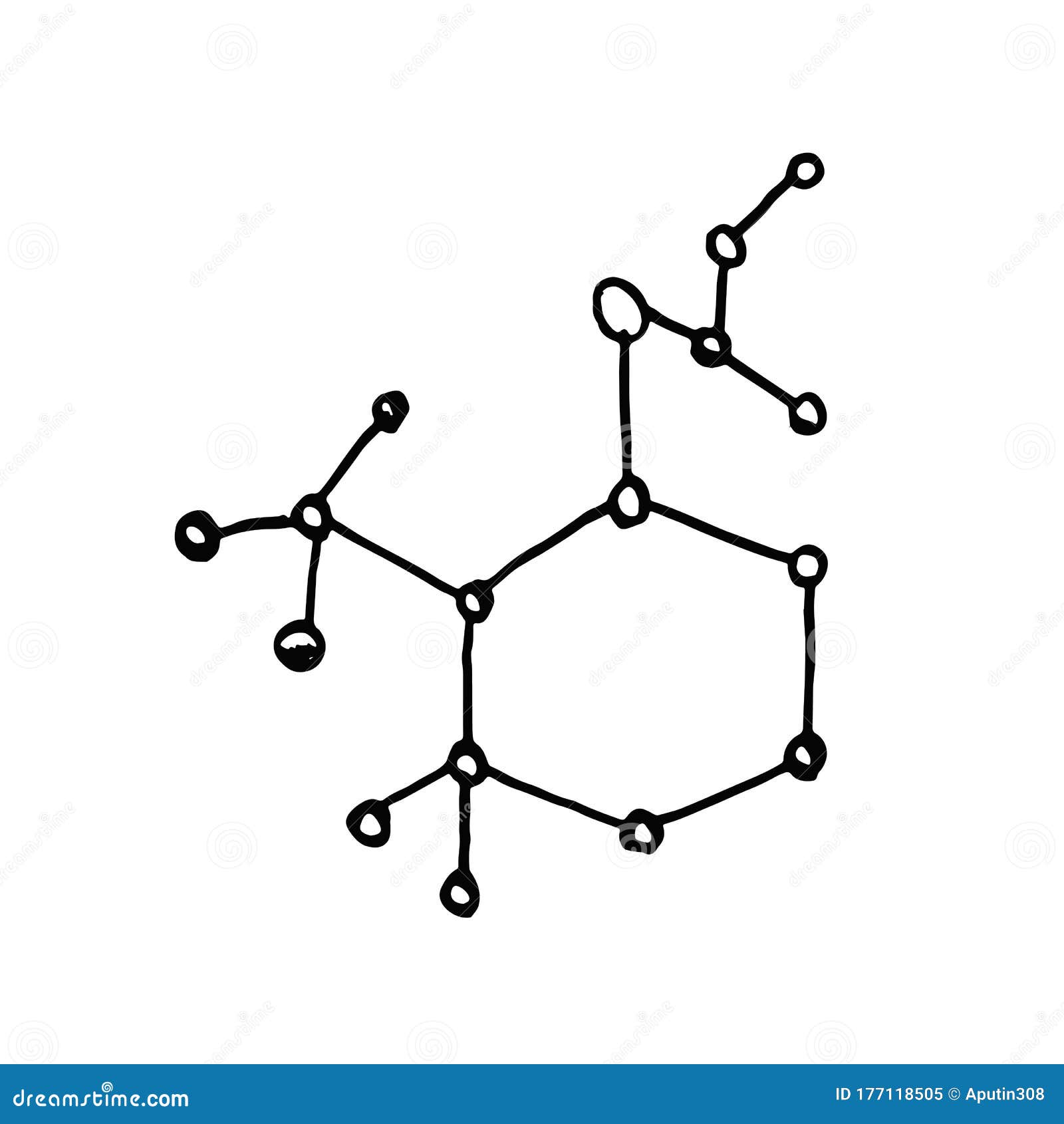 Sketch Molecule on White Background Stock Vector - Illustration of ...