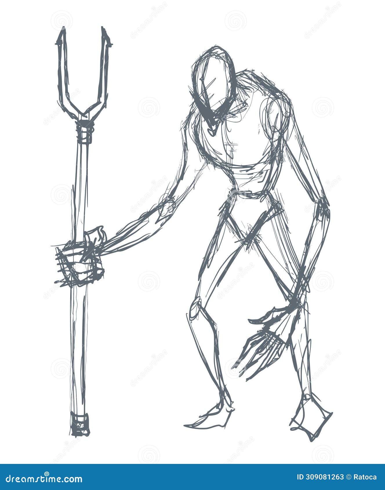 Sketch monster draw stock vector. Illustration of drawing - 309081263