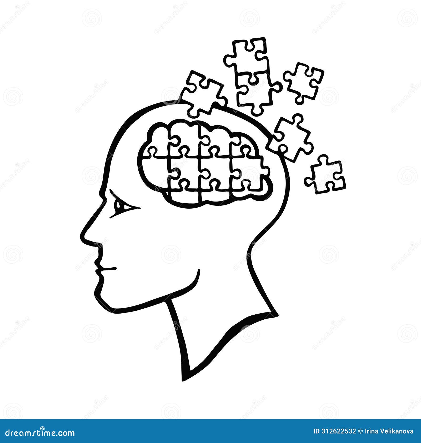 Mosaic Brain With Distress Memorize Stamp Vector Illustration ...
