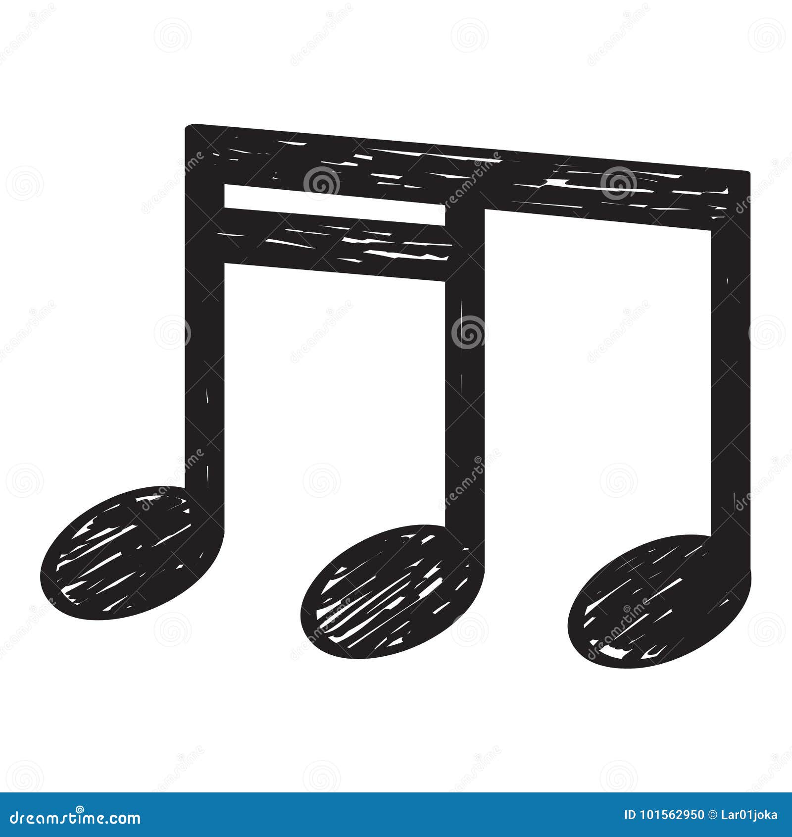 Sketch of a musical note stock vector. Illustration of draw - 101562950