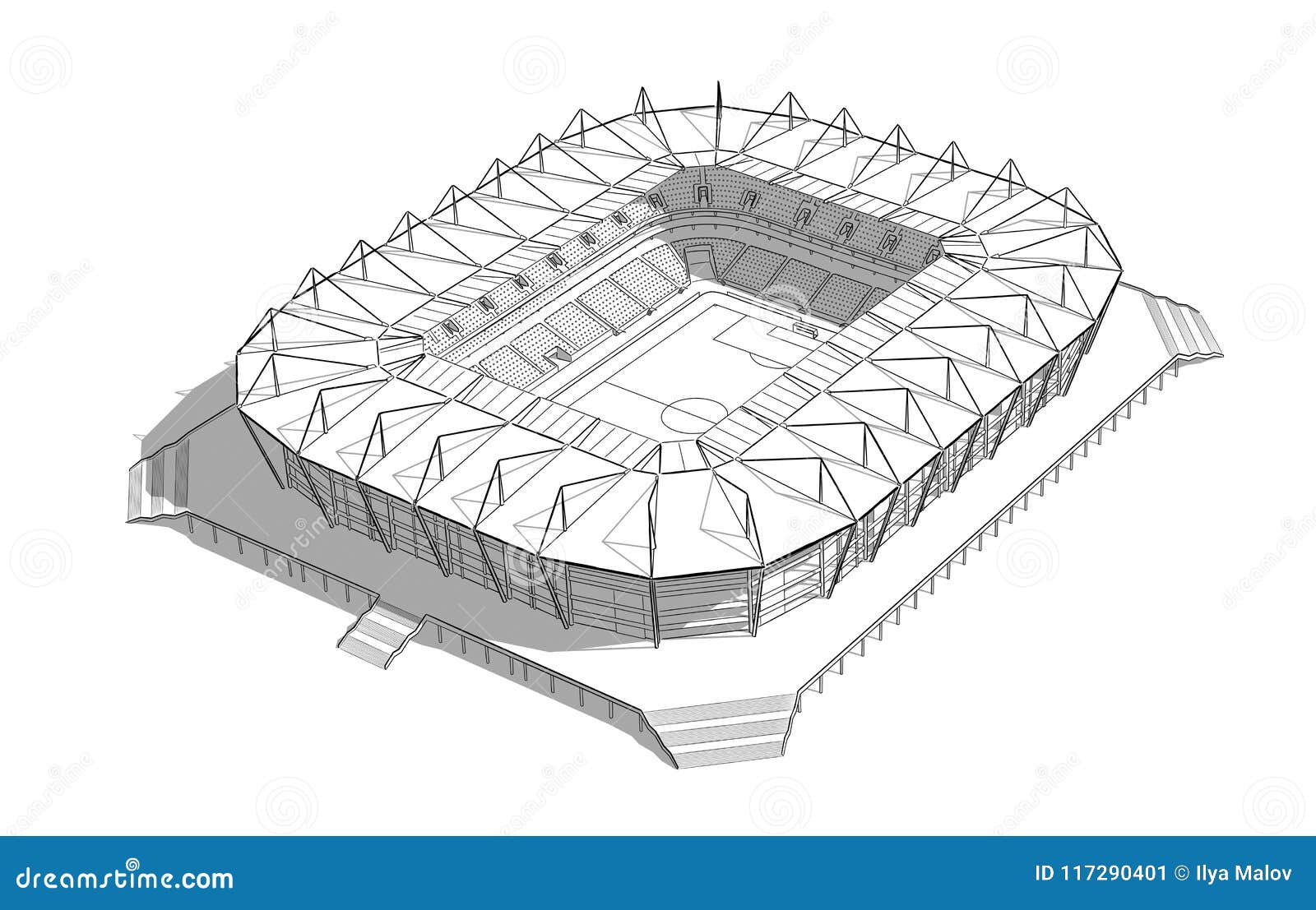 Sketch of the New Stadium in Kaliningrad. Stock Vector - Illustration ...