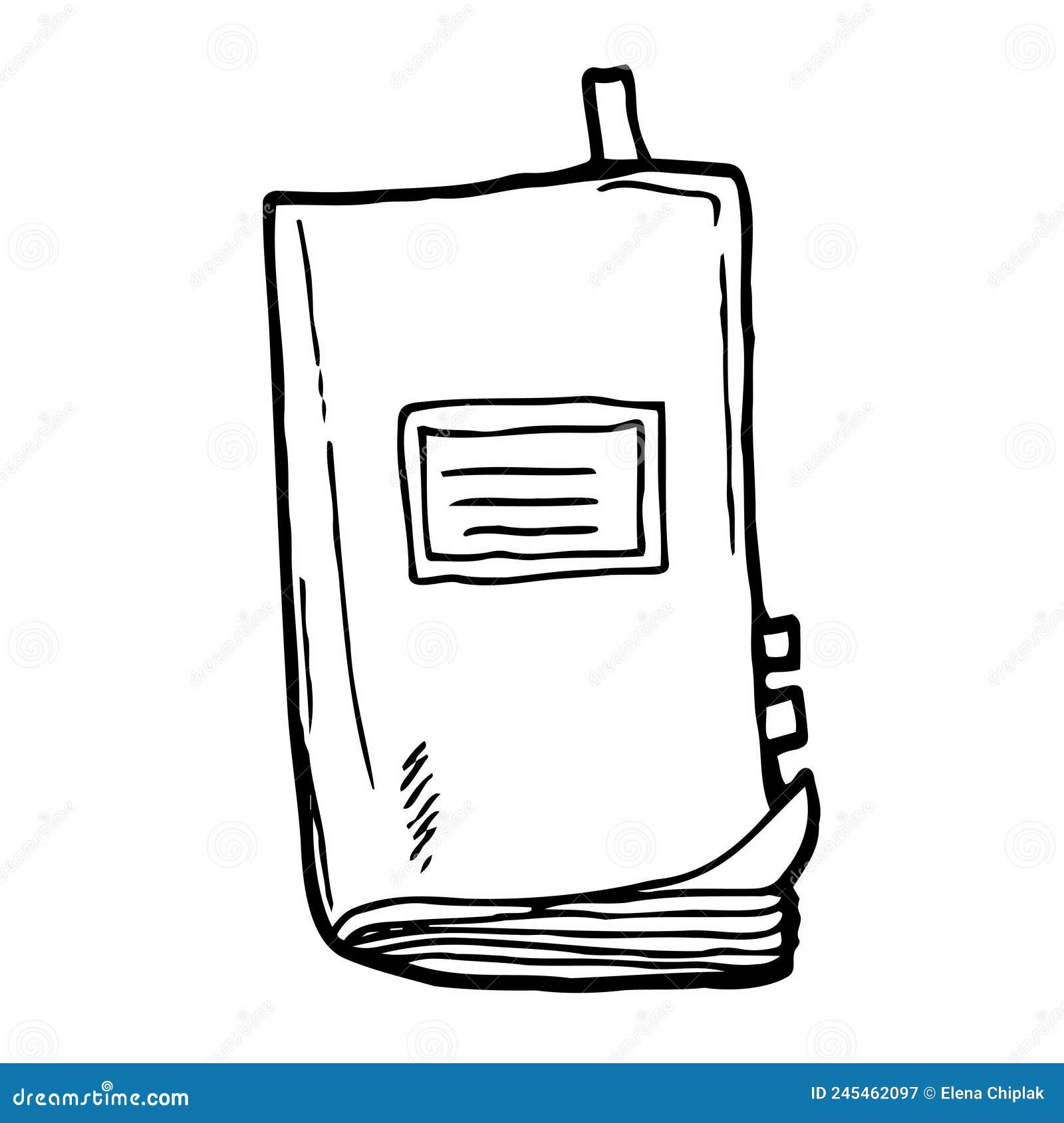 Sketch of Notebook. Vector Illustration with Hand Drawn Leaf of ...