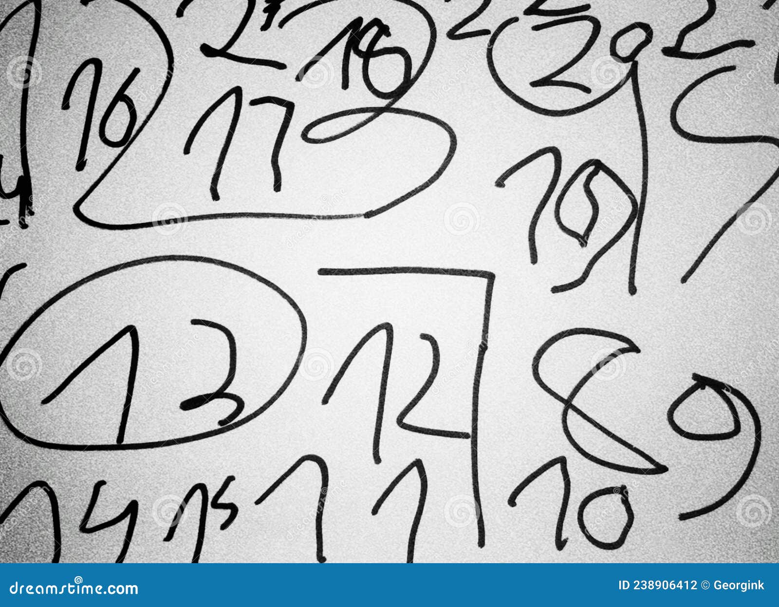 Sketch Numbers Background Creative Black Patterns on White Background ...