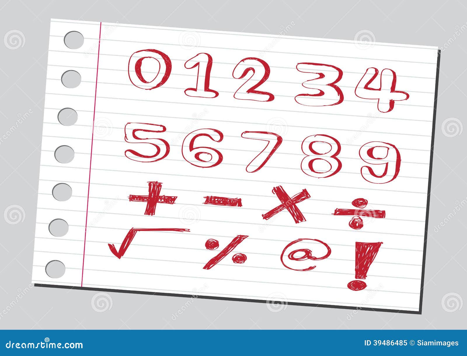 Sketch Numbers and Mathematics Symbols Stock Vector - Illustration of ...