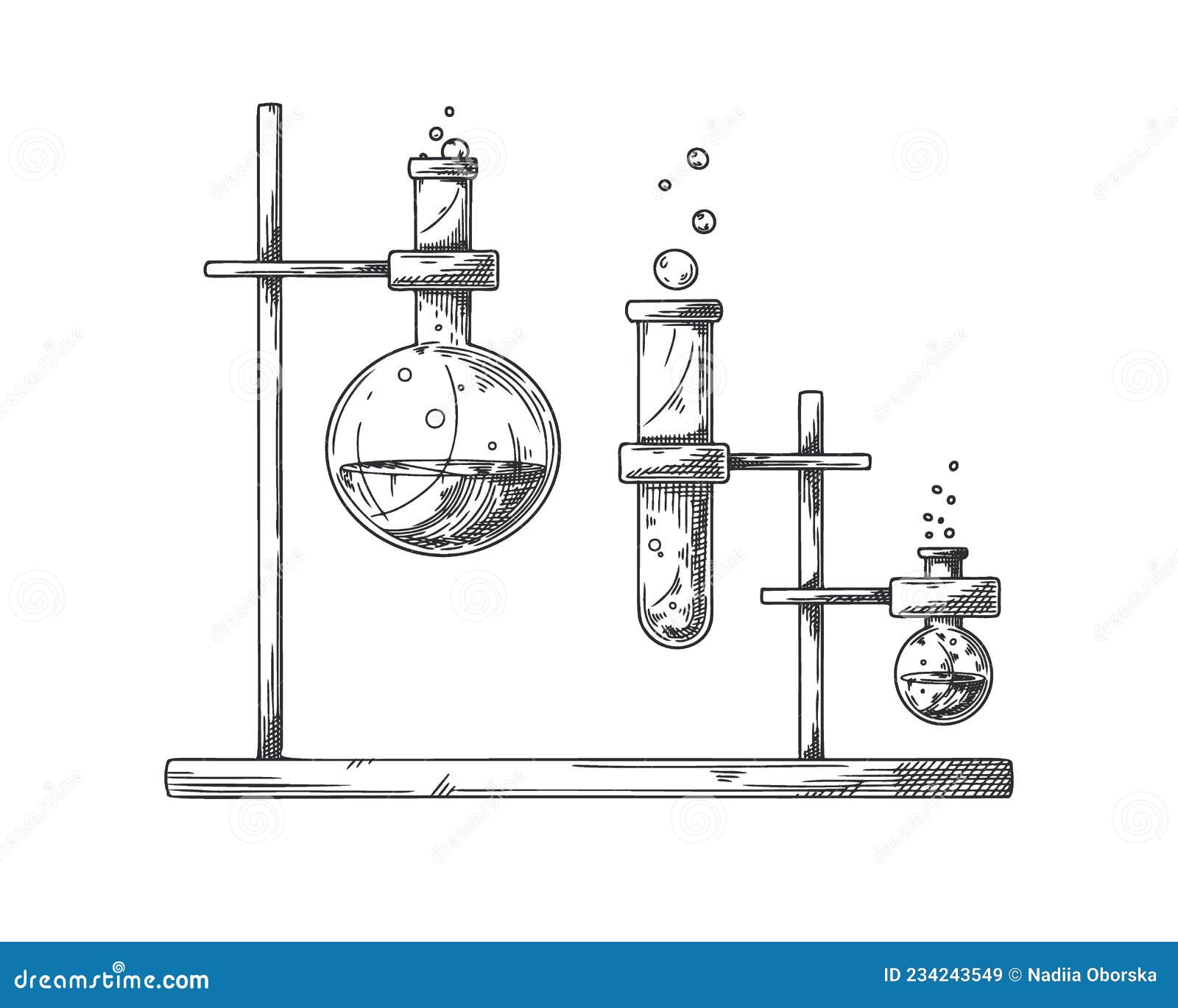 Sketch of Objects of a Chemical Laboratory. Glassware for a Chemical ...