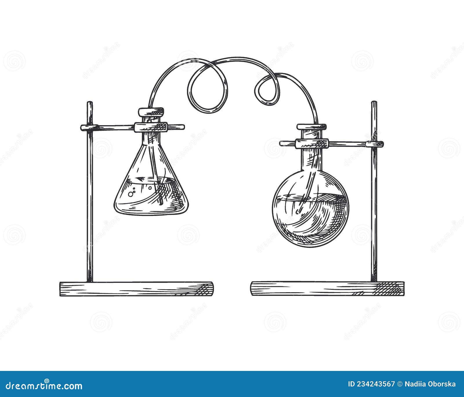 Sketch of Objects of a Chemical Laboratory. Glassware for a Chemical ...