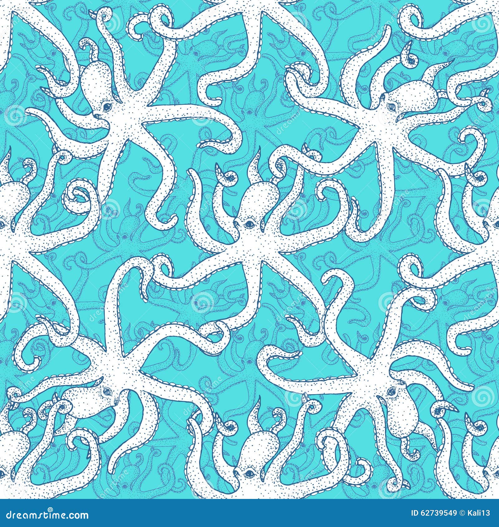 Sketch octopuses pattern stock illustration. Illustration of monster ...