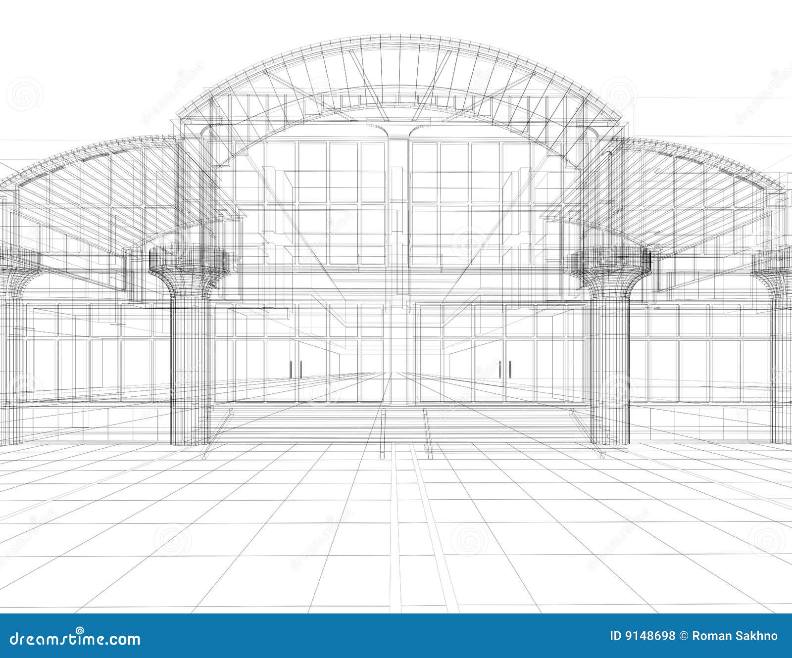 Sketch of office building stock illustration. Illustration of modern ...