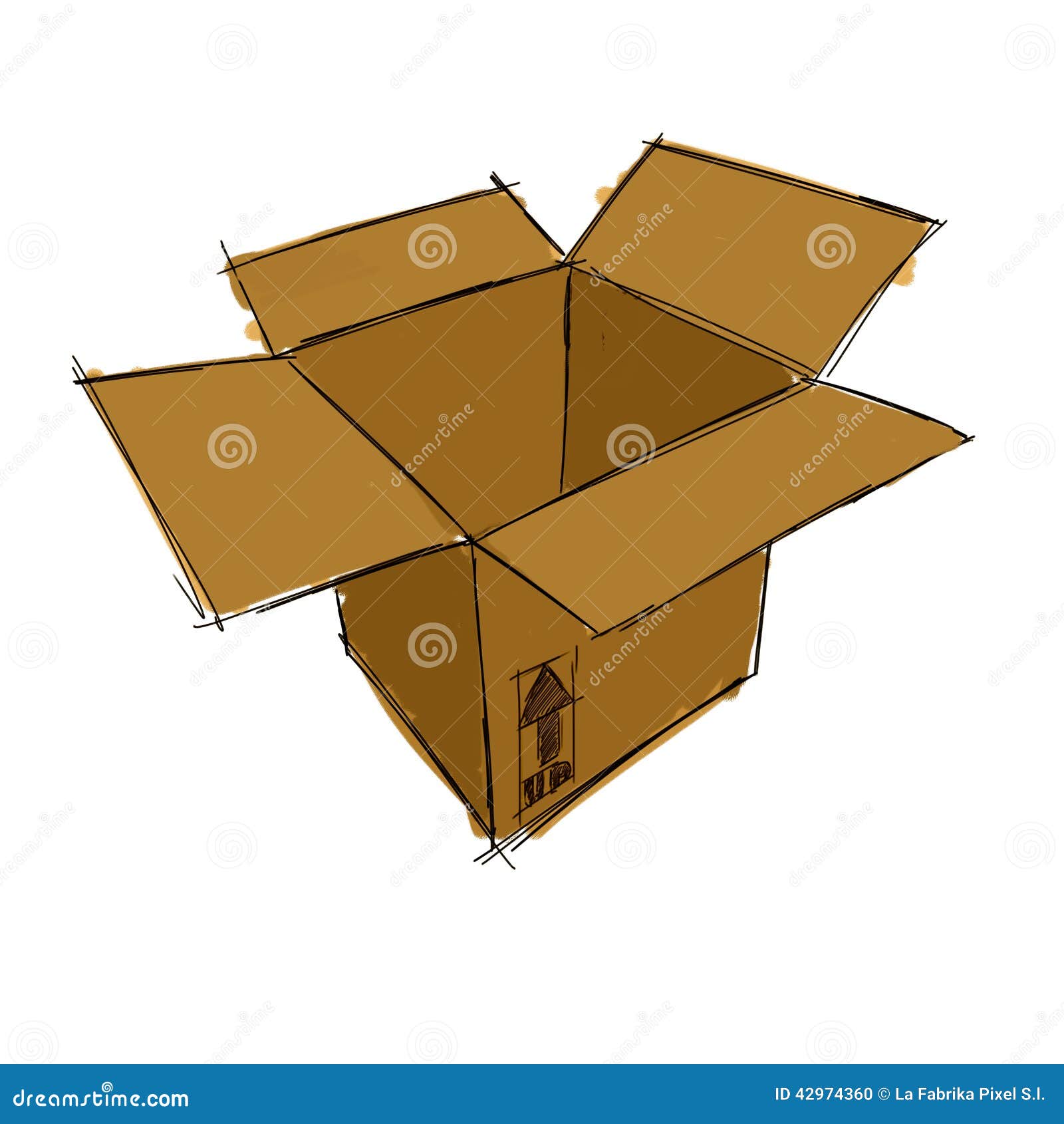 Sketch of an Open box stock illustration. Illustration of drawing ...
