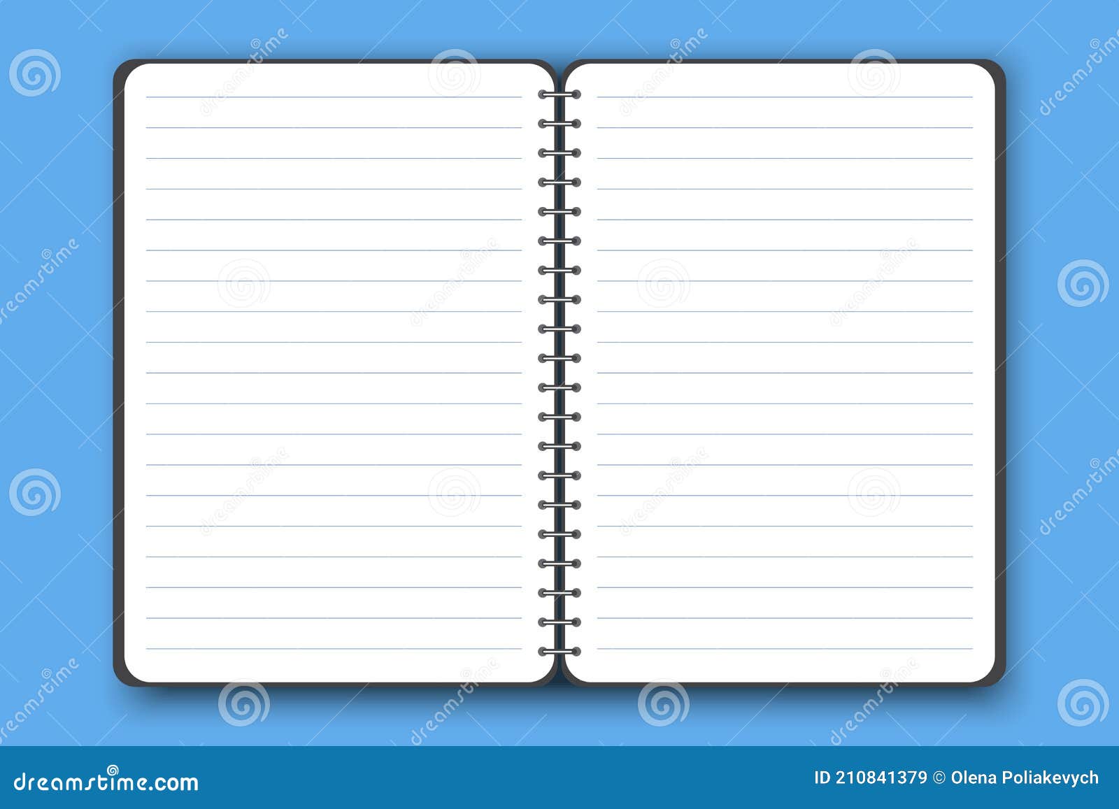 Sketch Open Notepad Blue Background. Notebook Paper. Vector Drawing ...