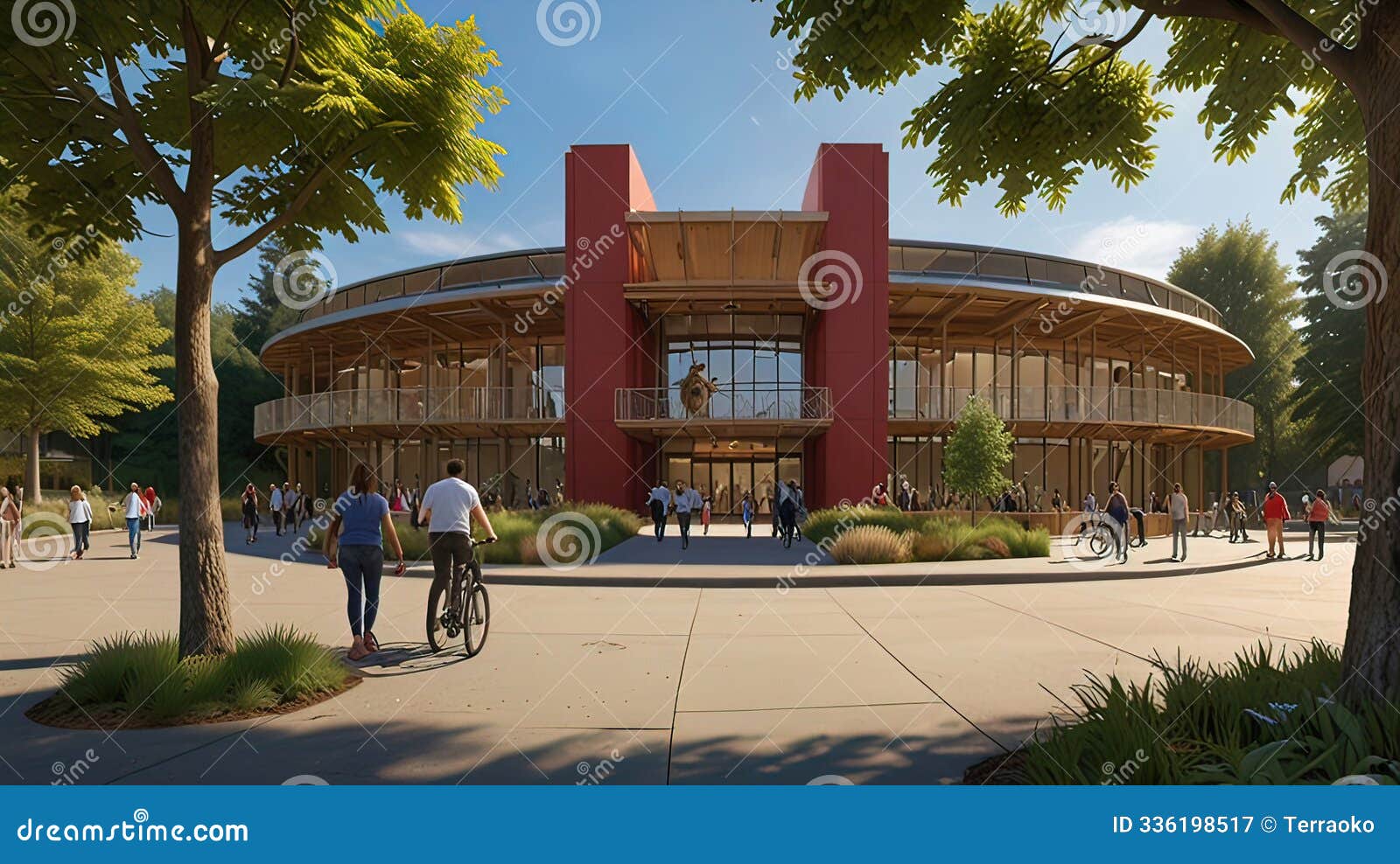 Sketch of Panoramic Design on the Square with 3-storey Round Buildings ...