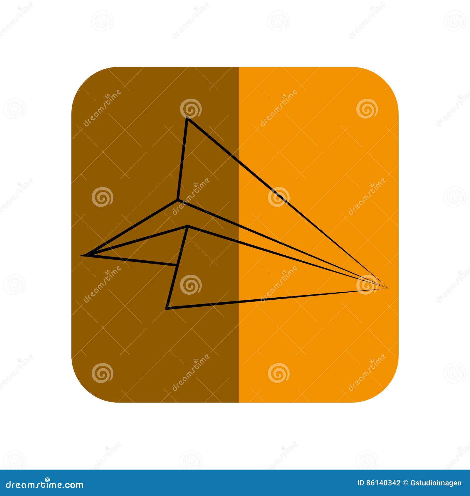 Sketch of Paper Airplane in Square Frame Stock Vector - Illustration of ...