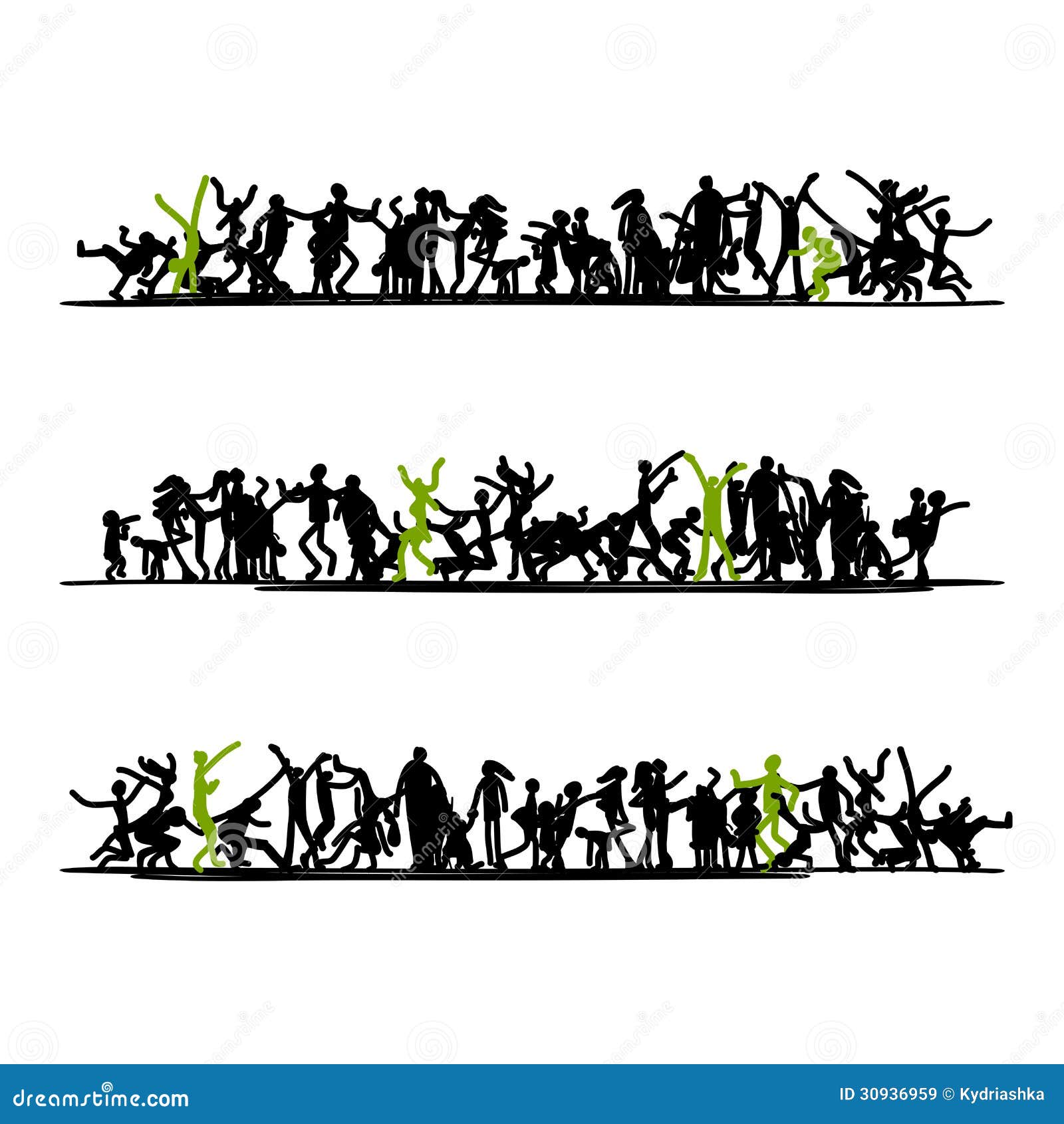 Sketch of People Crowd for Your Design Stock Vector - Illustration of ...