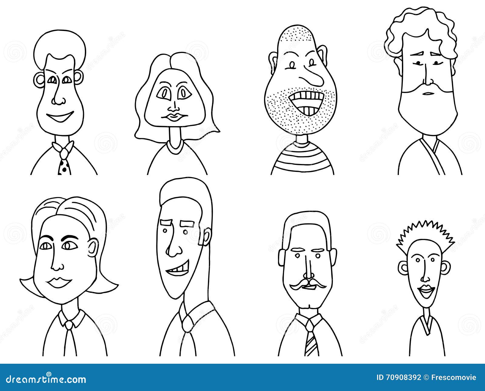 Sketch people icons stock vector. Illustration of cartoon - 70908392