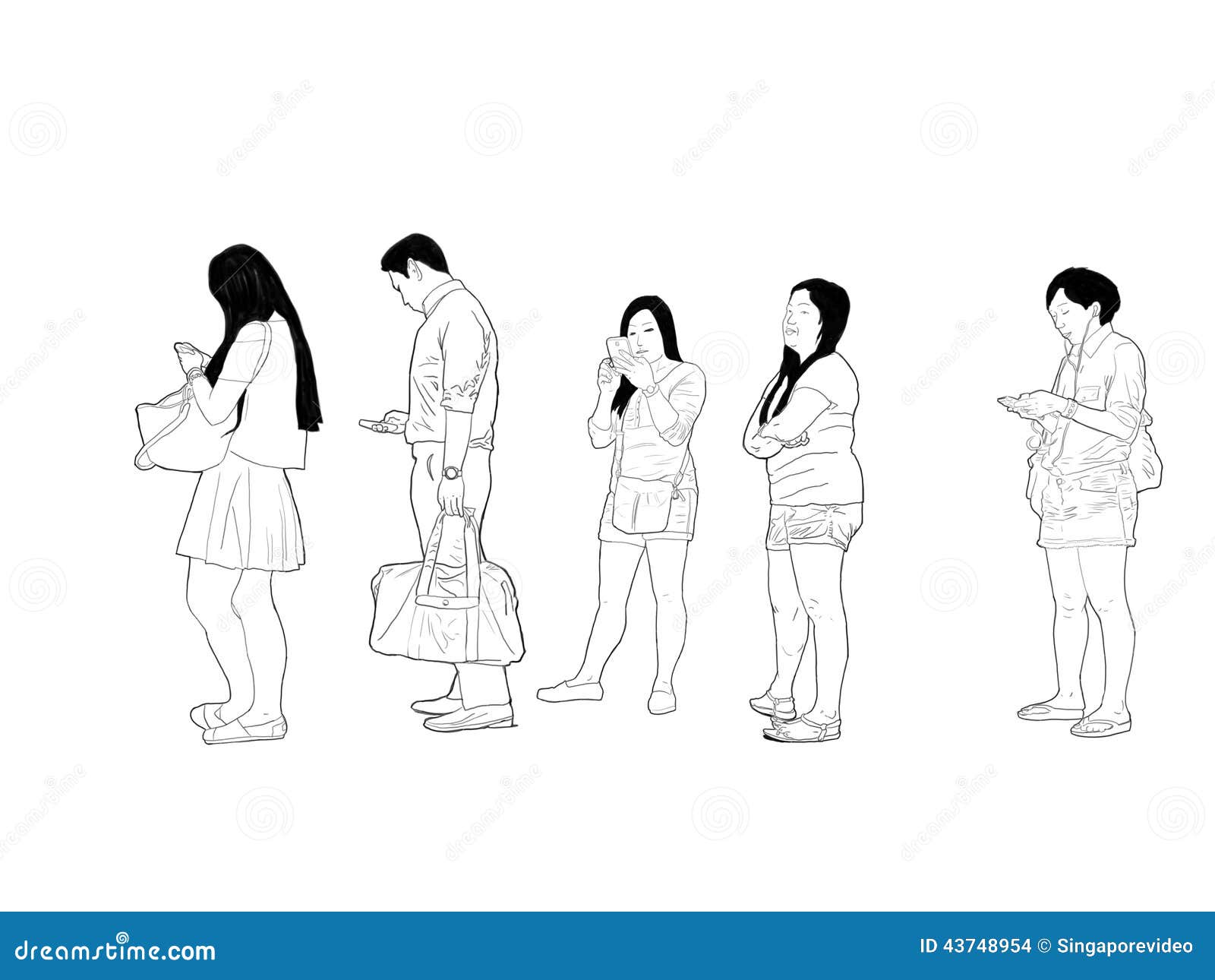 Sketch of People Waiting in Queue Stock Illustration - Illustration of ... Sketch of People Waiting in Queue Stock Illustration - Illustration of ...