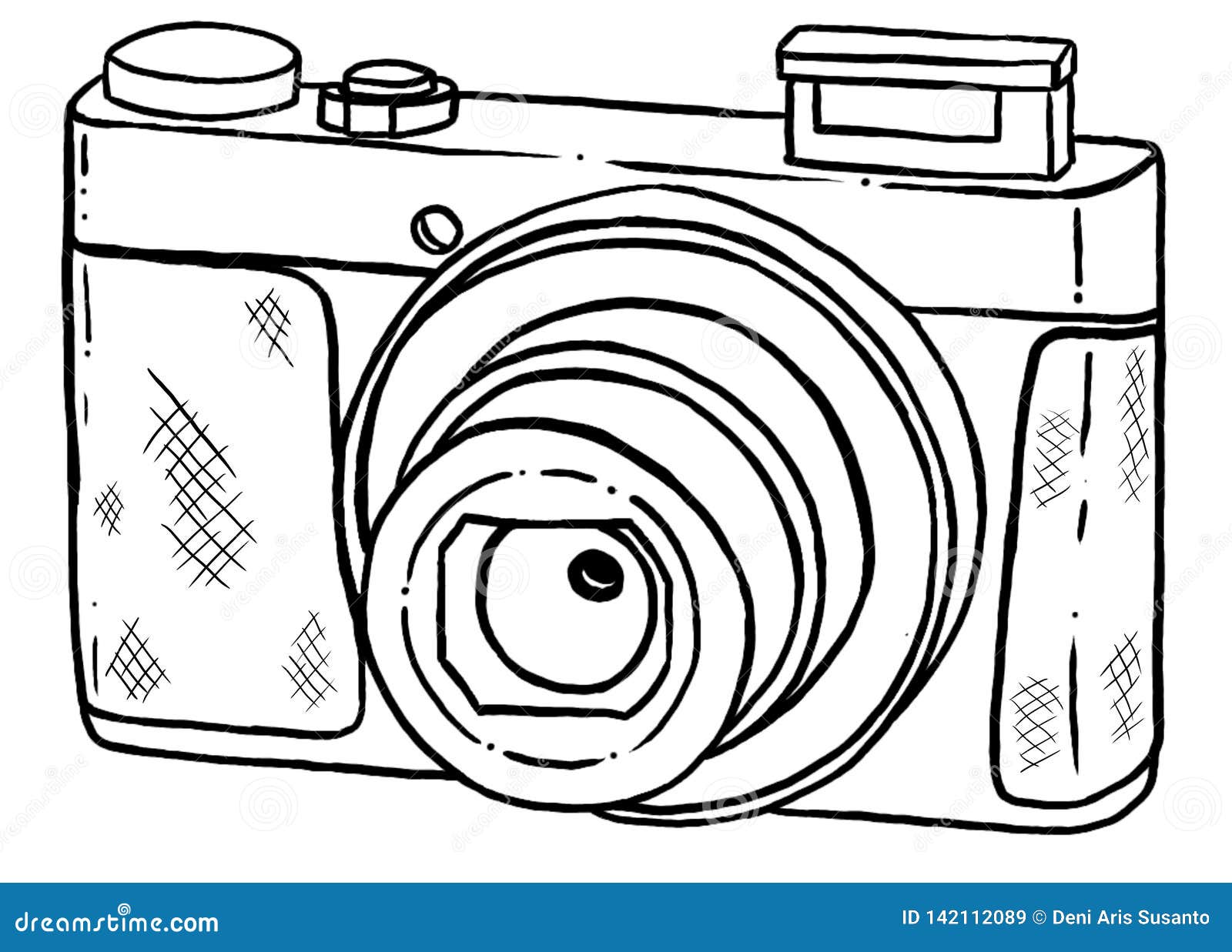 Sketch of a Photo Camera Drawn by Hand Stock Illustration ...