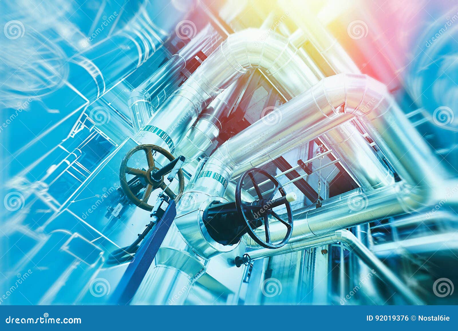 Sketch of Piping Design Concept. Motion Blur Effect Stock Illustration ...