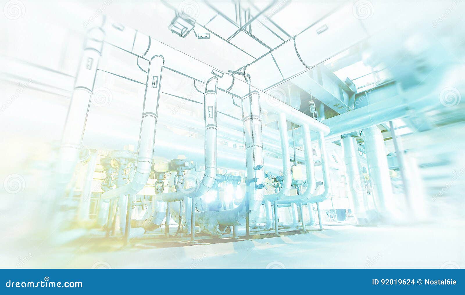 Sketch of Piping Design Concept. Motion Blur Effect Stock Photo - Image ...