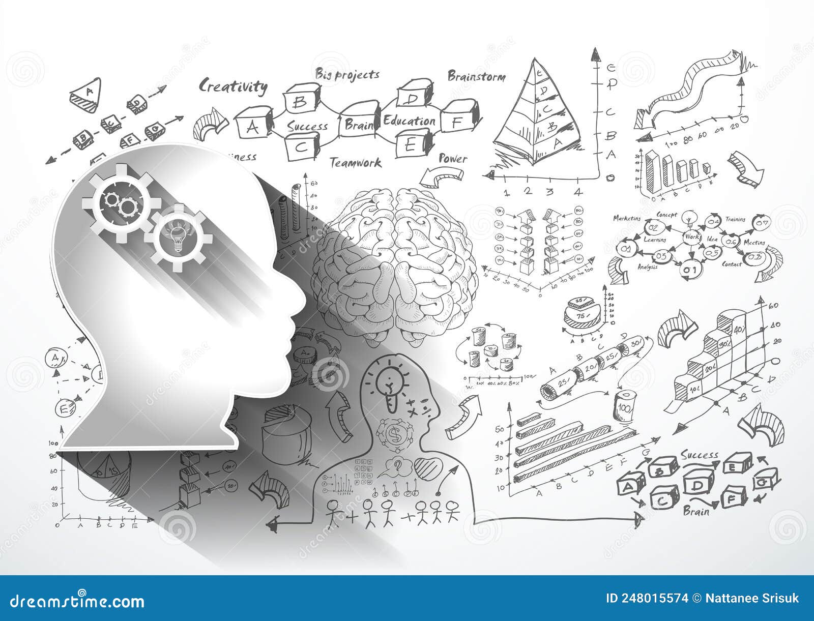 Sketch Plan Business Icon Various - Think Creativity Modern Idea and ...