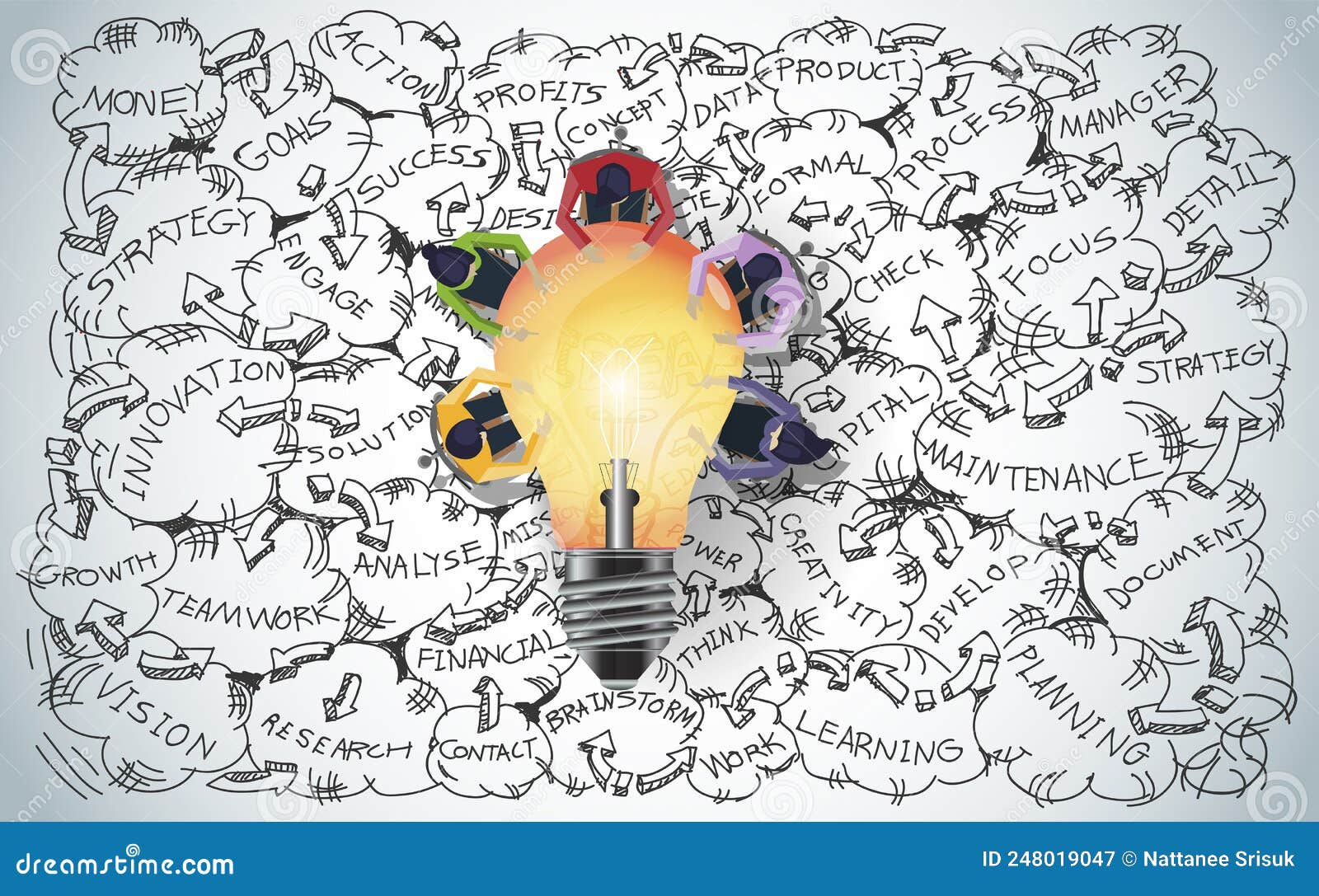 Sketch Plan Business Icon Various - Think Creativity Modern Idea and ...