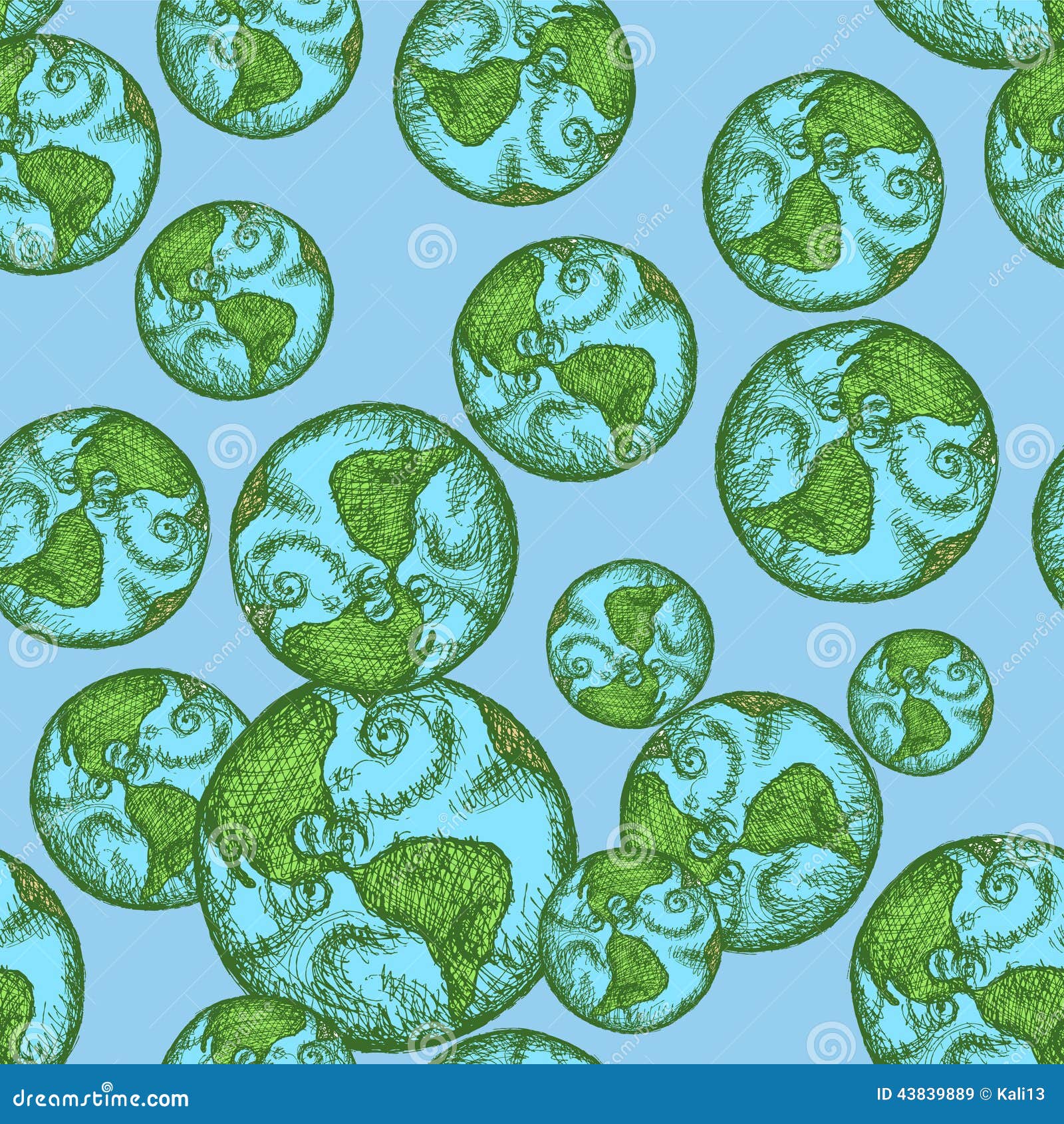 Sketch Planet Earth in Vintage Style Stock Illustration - Illustration ...