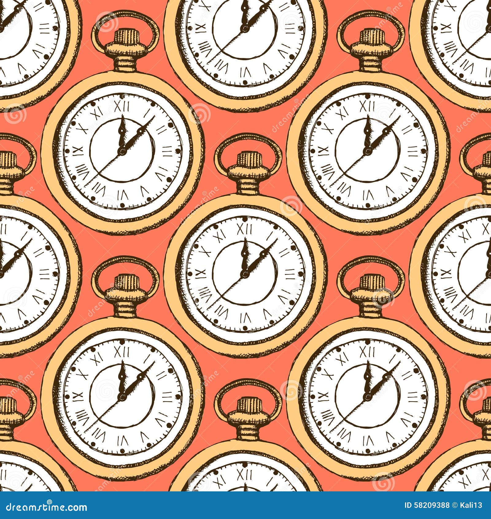 Ink Sketch Of Pocket Watch. Vector Illustration | CartoonDealer.com ...