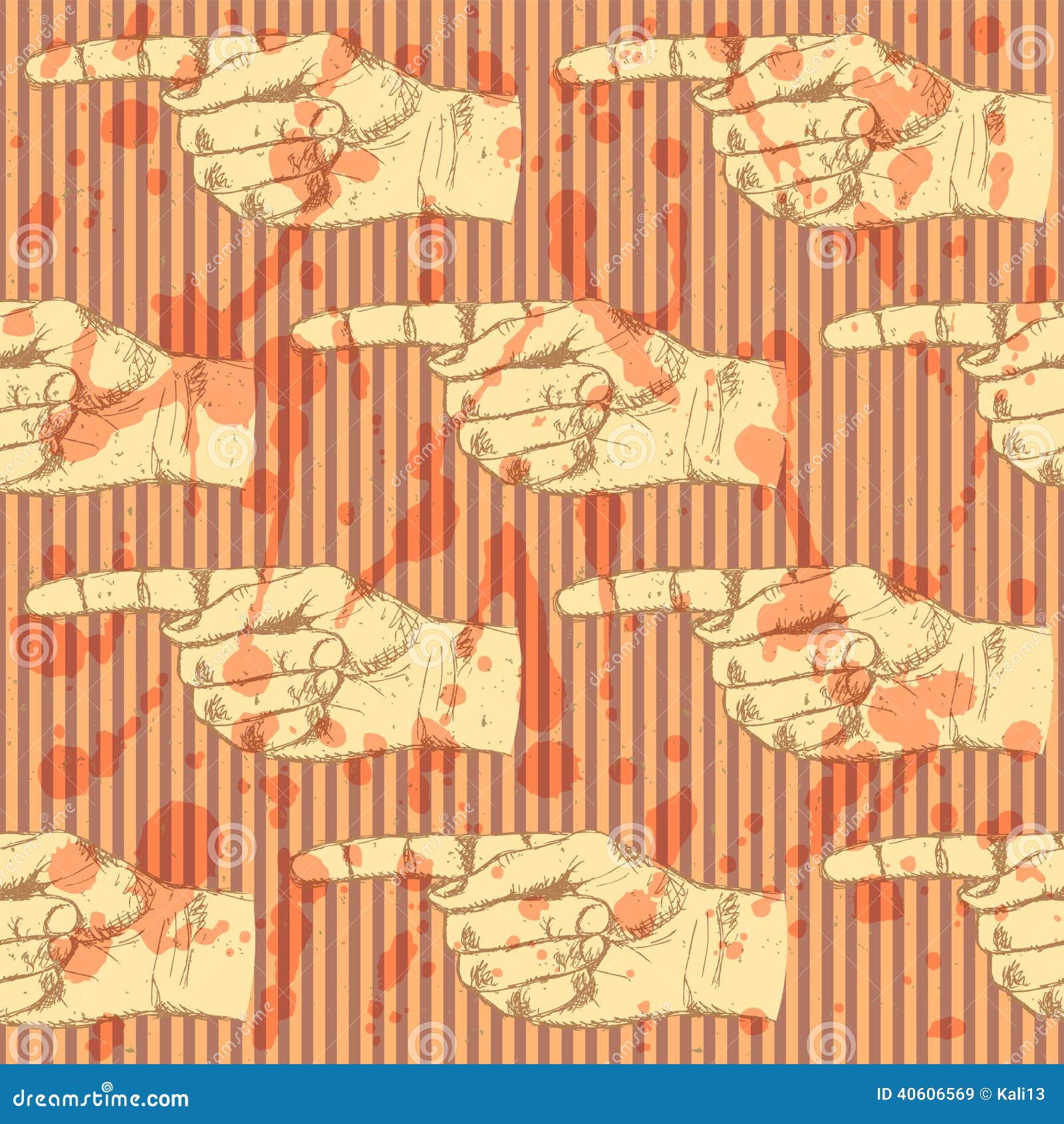 Sketch Pointing Hand, Vector Seamless Pattern Stock Vector ...