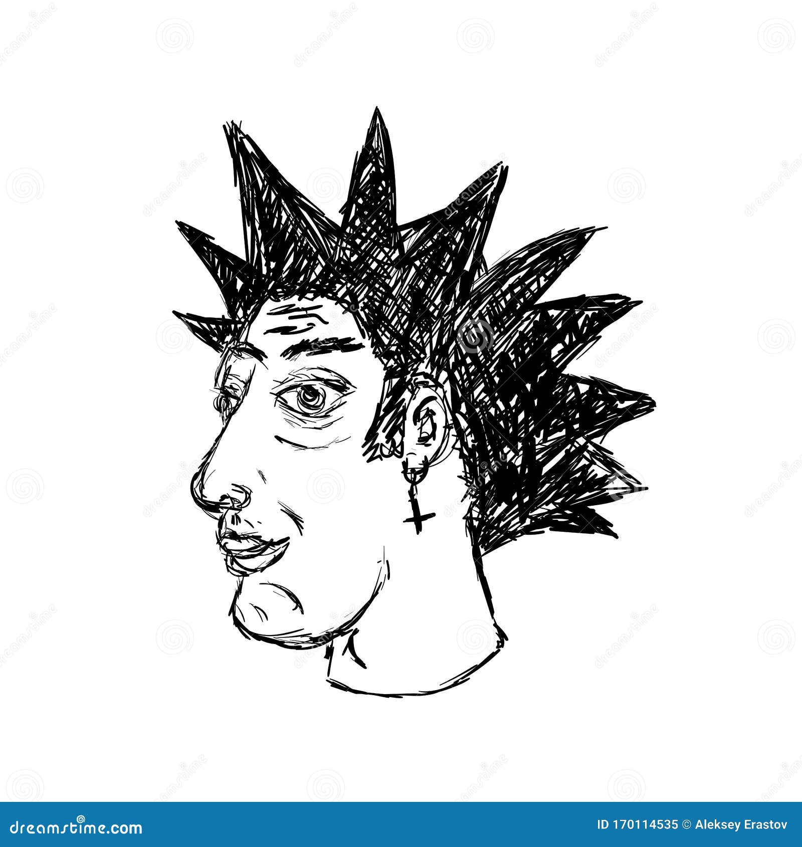 Mohawk Man Illustration Cartoon Vector | CartoonDealer.com #22557563