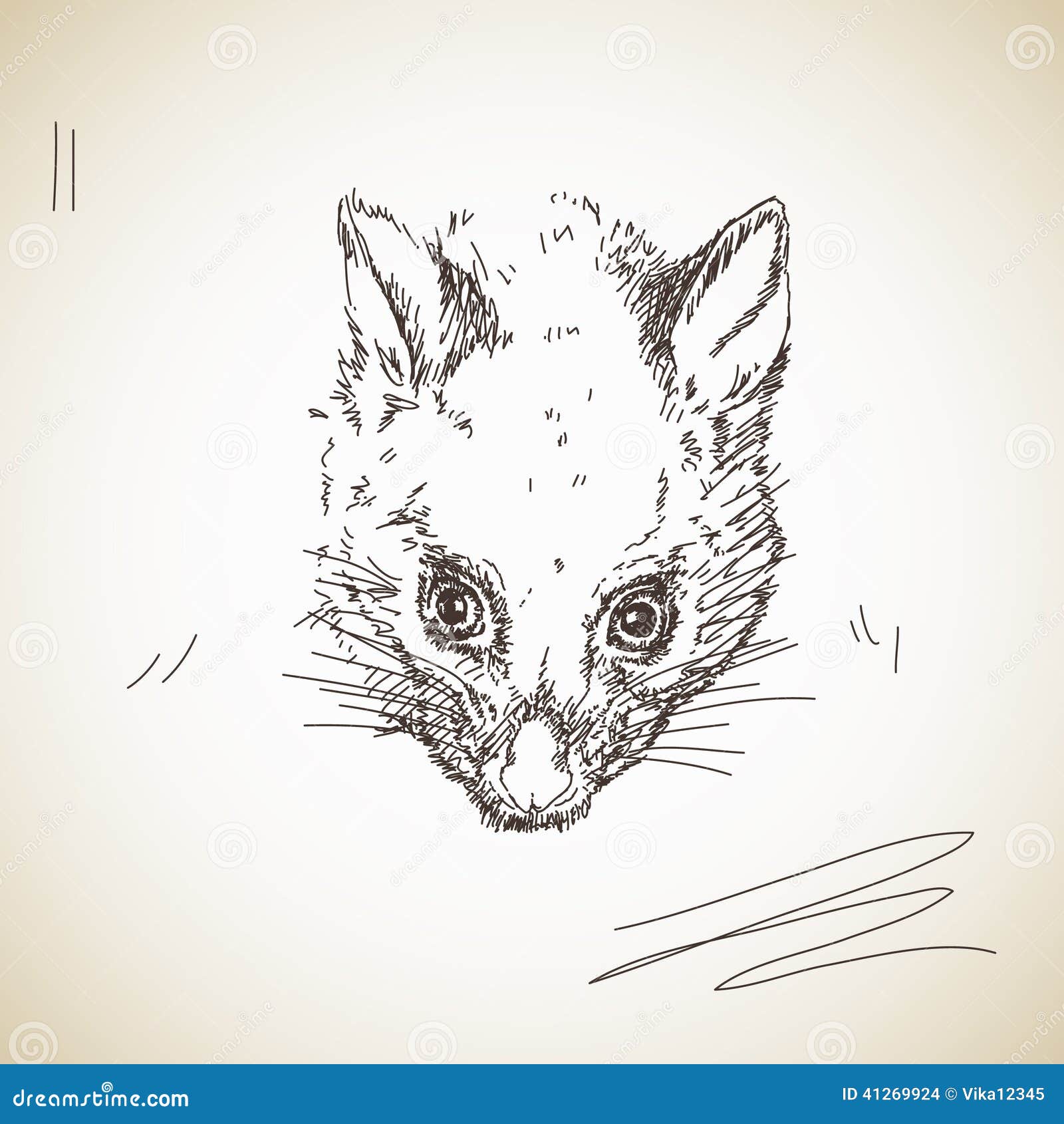 One-stroke Opossum Head Silhouette: Minimalist Pencil Drawing Royalty ...