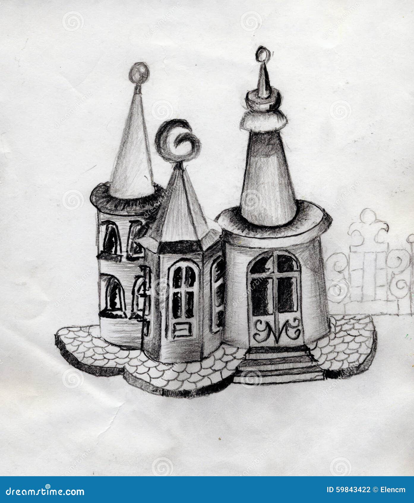 A Sketch of the Puppet Town. Stock Illustration - Illustration of ...