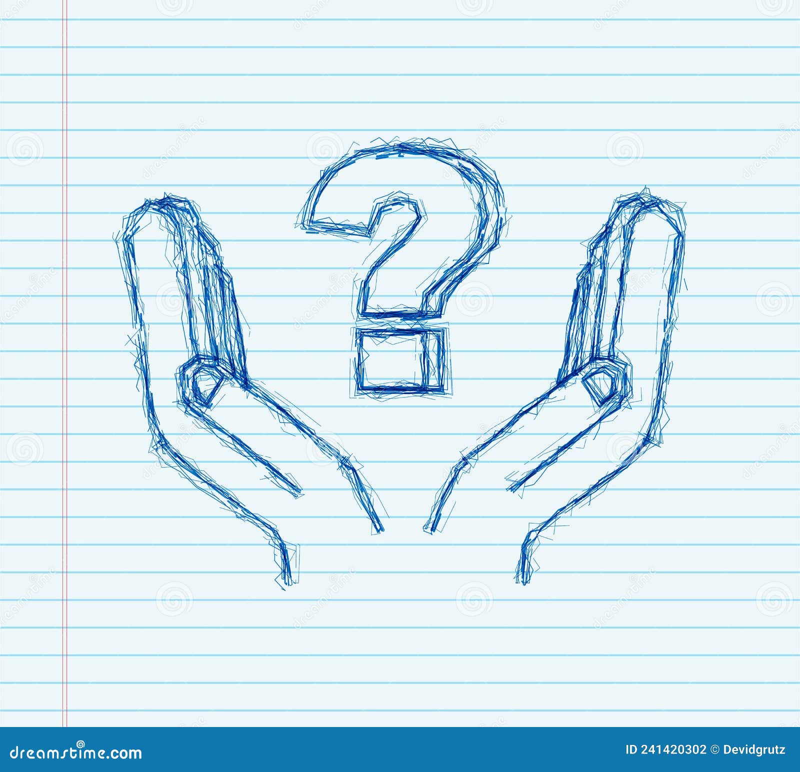 Sketch Question Marks. Hand Drawn Color Interrogation Signs, Scribble ...