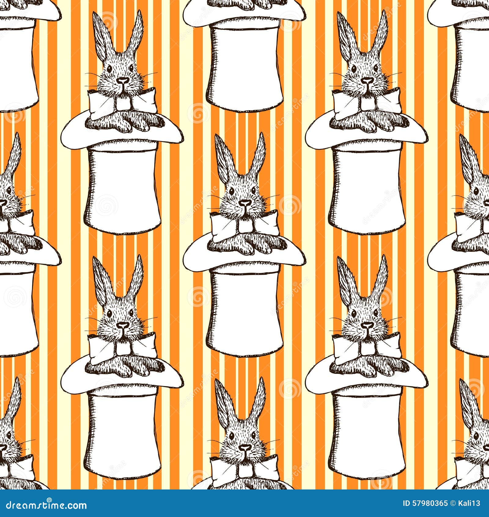 Sketch Rabbit in Hat in Vintage Style Stock Illustration - Illustration ...