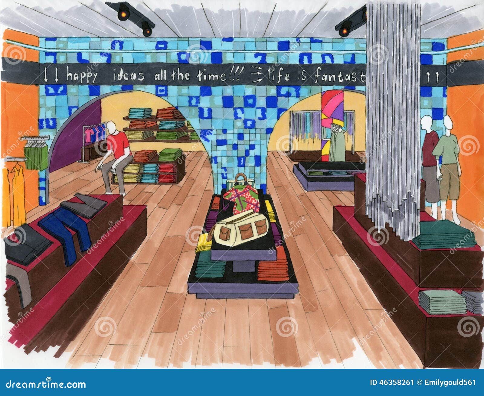 Sketch of retail stock image. Image of lighting, sketch - 46358261