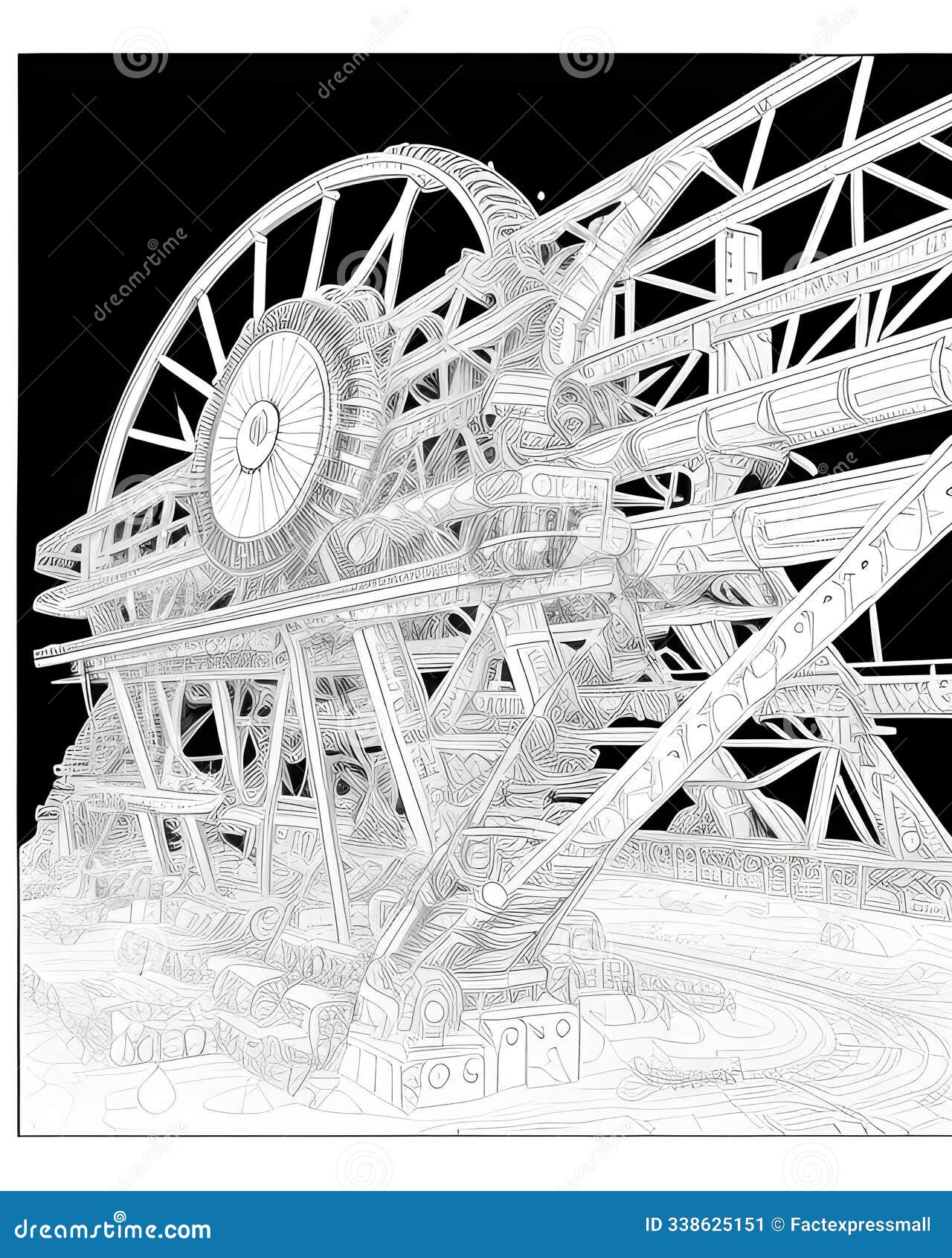 Sketch of a Roller Coaster on a White Background. Vector Illustration ...