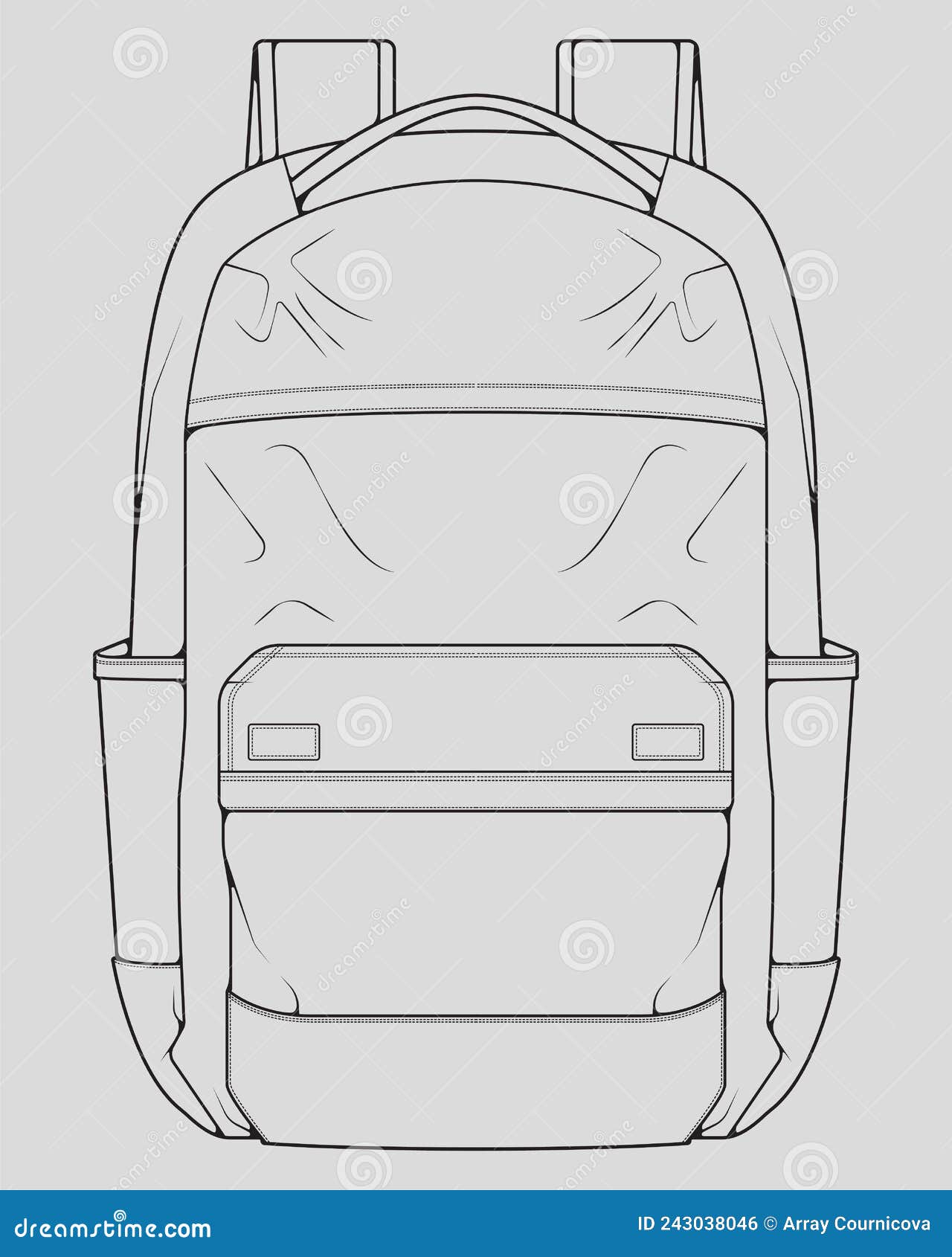 Sketch of a Rucksack. Backpack Isolated on White Background. Vector ...